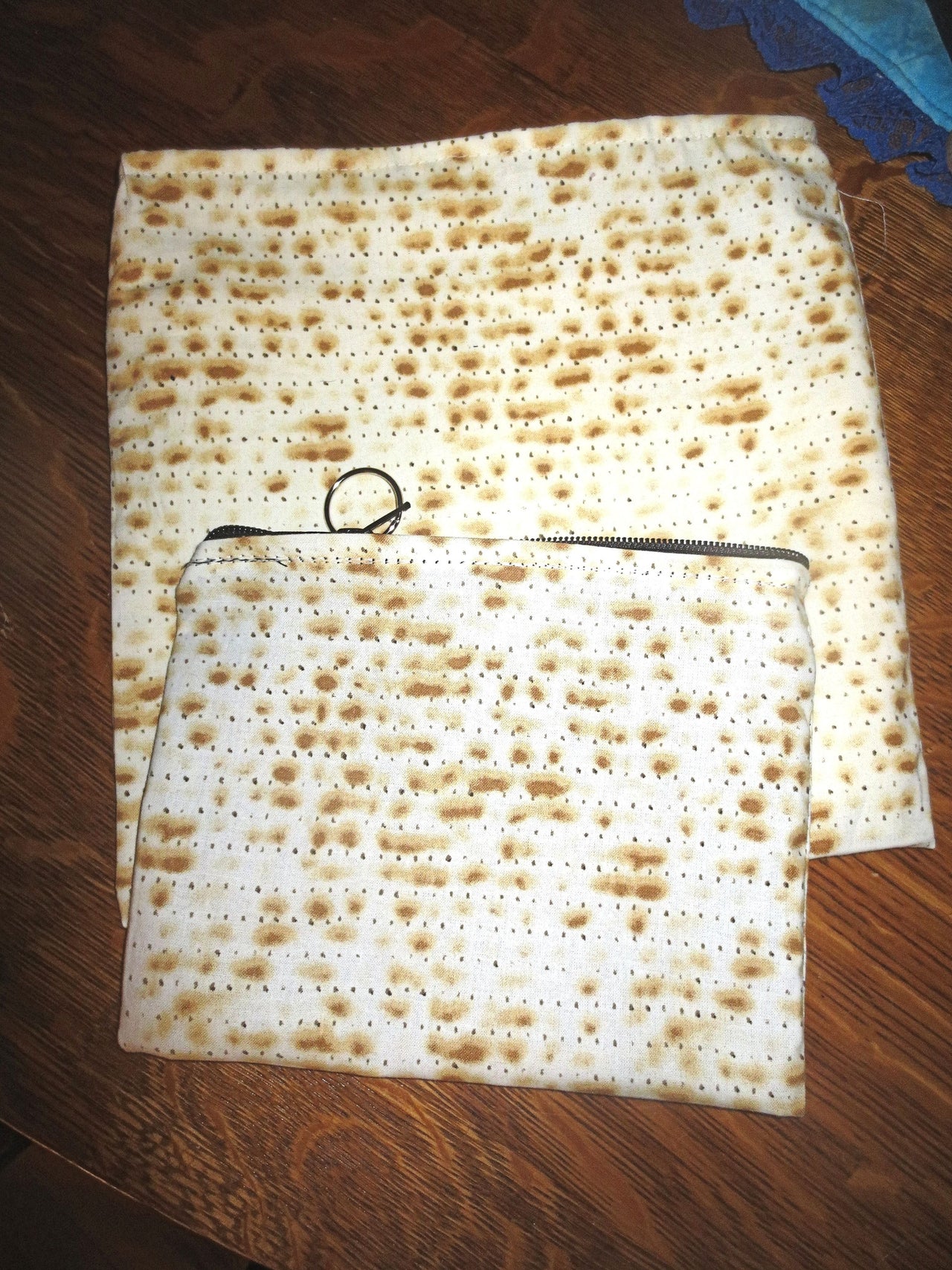 Matzah cover and Afikomen bag set for Passover Seder matzoh decor