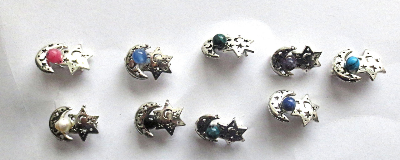 Rosh Hodesh or Chodesh gemstone brooch or pin