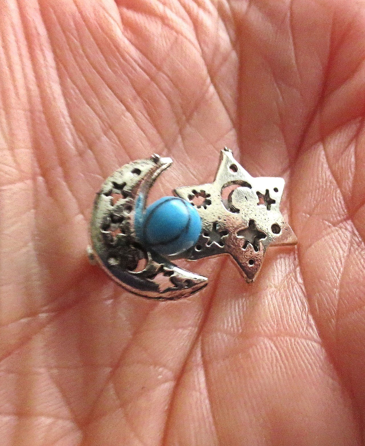Rosh Hodesh or Chodesh gemstone brooch or pin